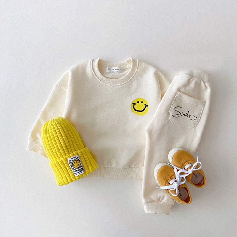 Smiley Face tracksuit 9M-5T in various colors – QK Kids Fashion